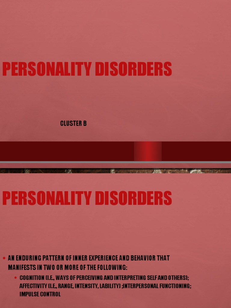 Understanding Cluster B Personality Disorders | PDF | Personality ...