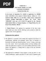 Trademark Opposition Counter Statement | PDF | Trademark | Common Law