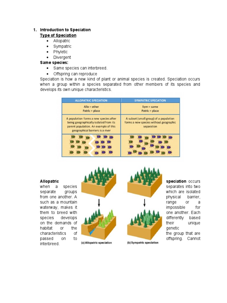 Introduction To Speciation Notes | PDF | Species | Evolution