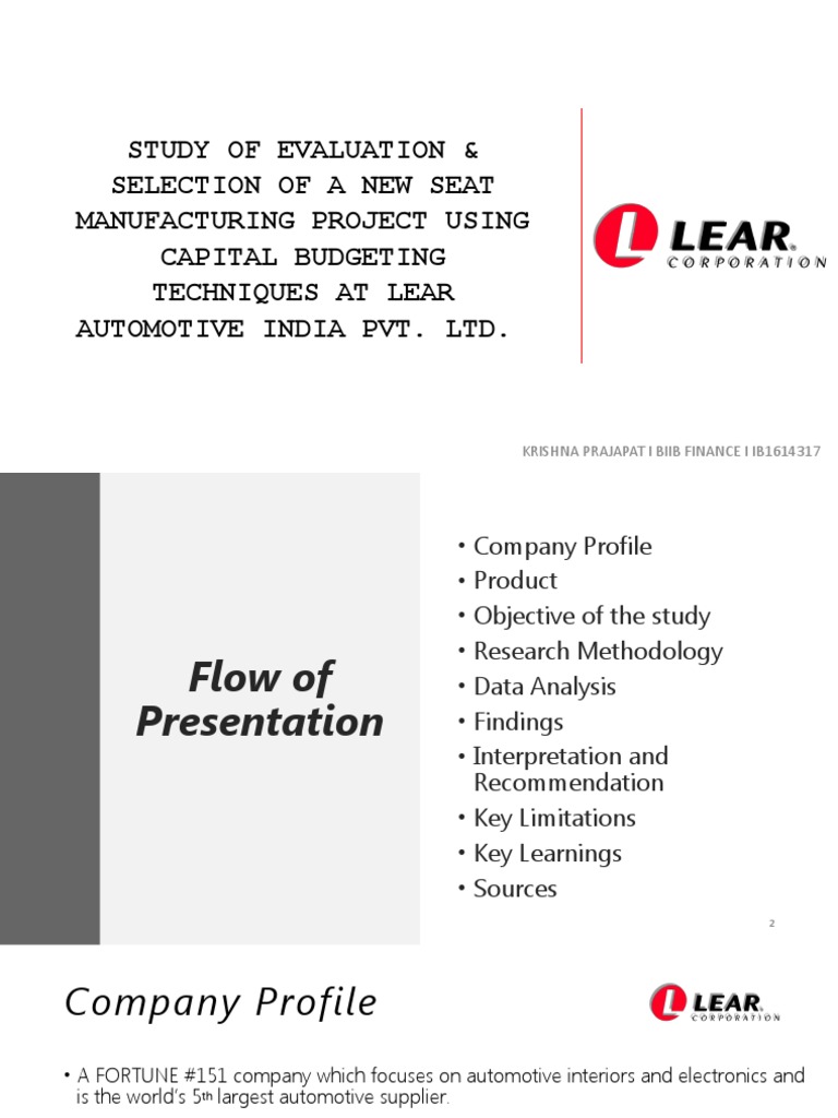 Lear Presentation Final | PDF | Capital Budgeting | Net Present Value