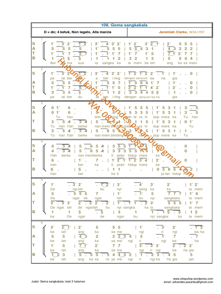 Lirik dan Notasi Gema Sangkakala | PDF