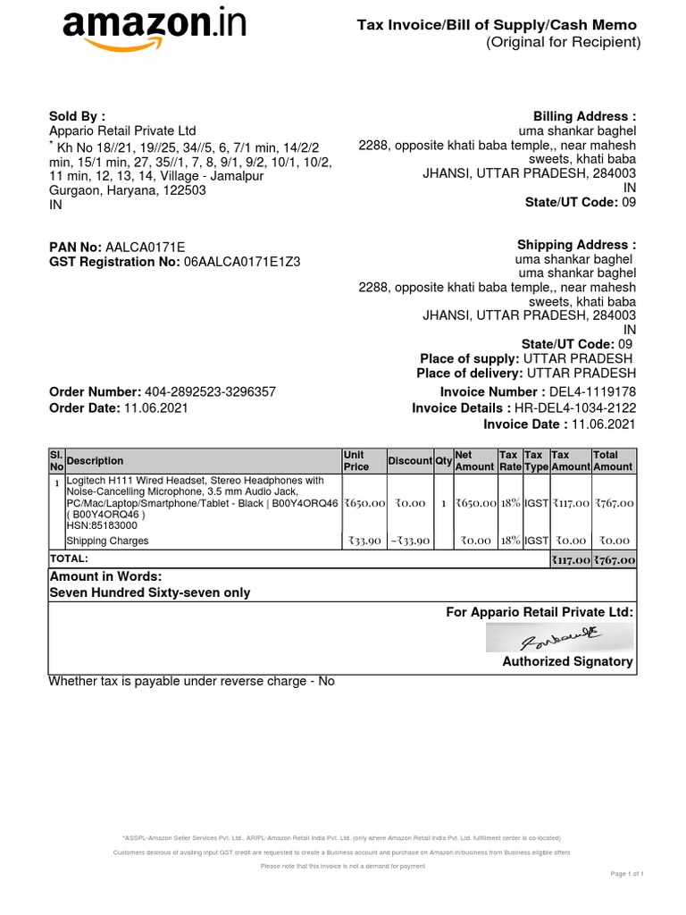 Head Set Invoice | PDF | Invoice | Payments