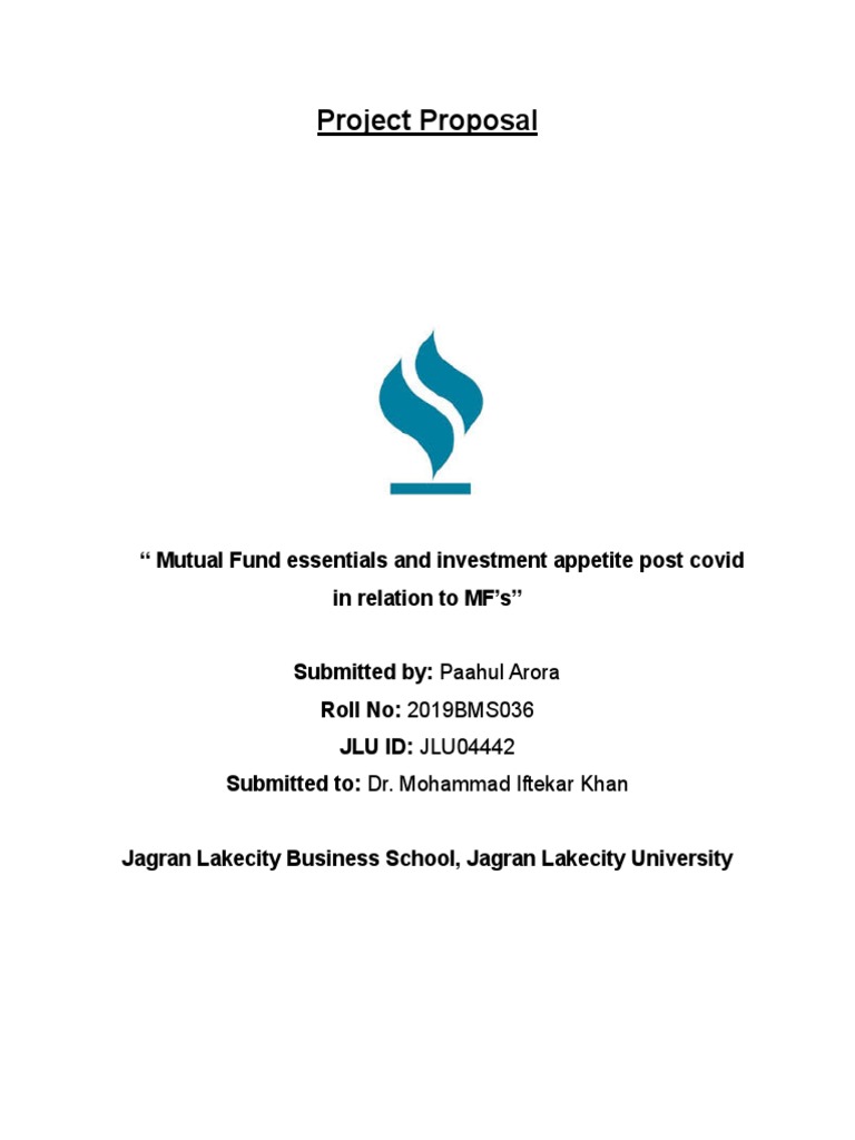 Project Proposal - JLU04442 | PDF | Investing | Mutual Funds