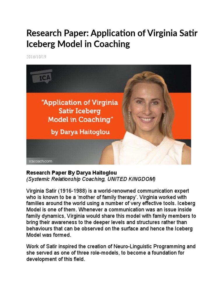 Research Paper Satir Iceberg Model | PDF | Anger | Behavior