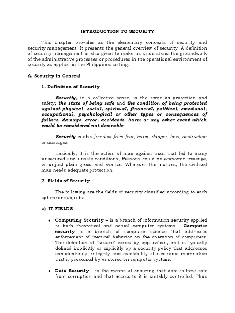 Introduction To Security: or Damages | Download Free PDF | Information ...