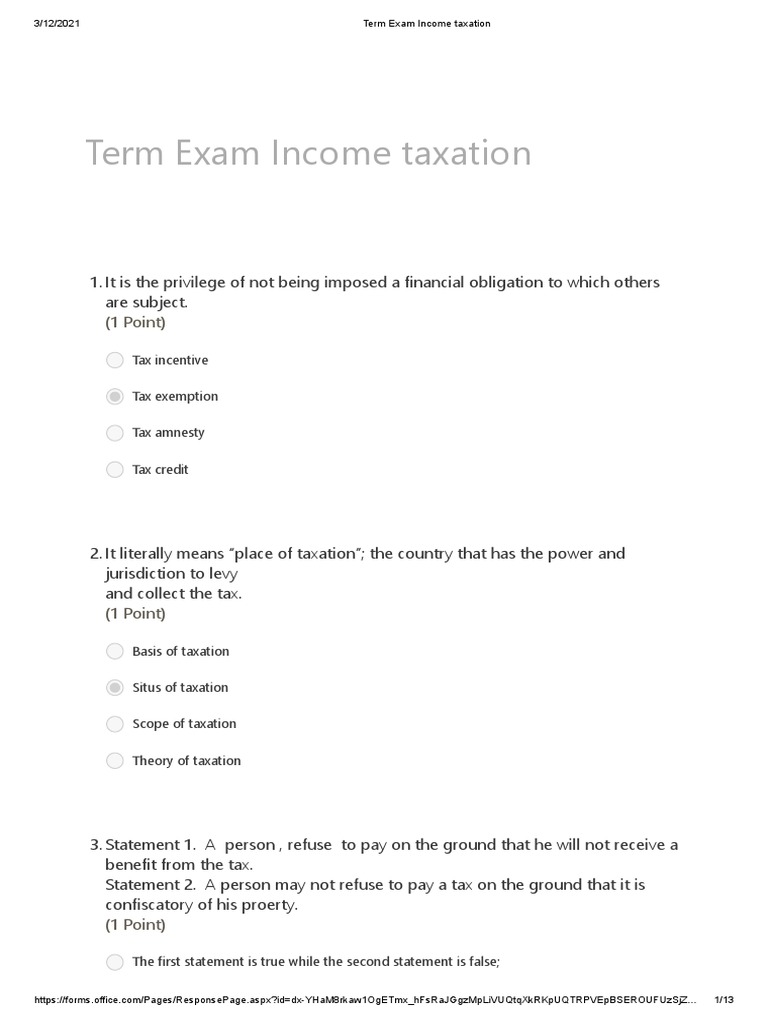 Final Examination Income Taxation | PDF | Taxes | Income Tax