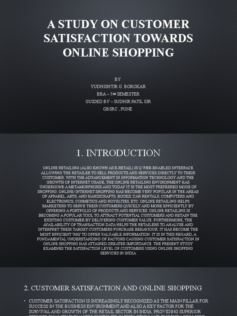 A Study On Customer Satisfaction Towards Online Shopping | PDF | Online Shopping | Retail