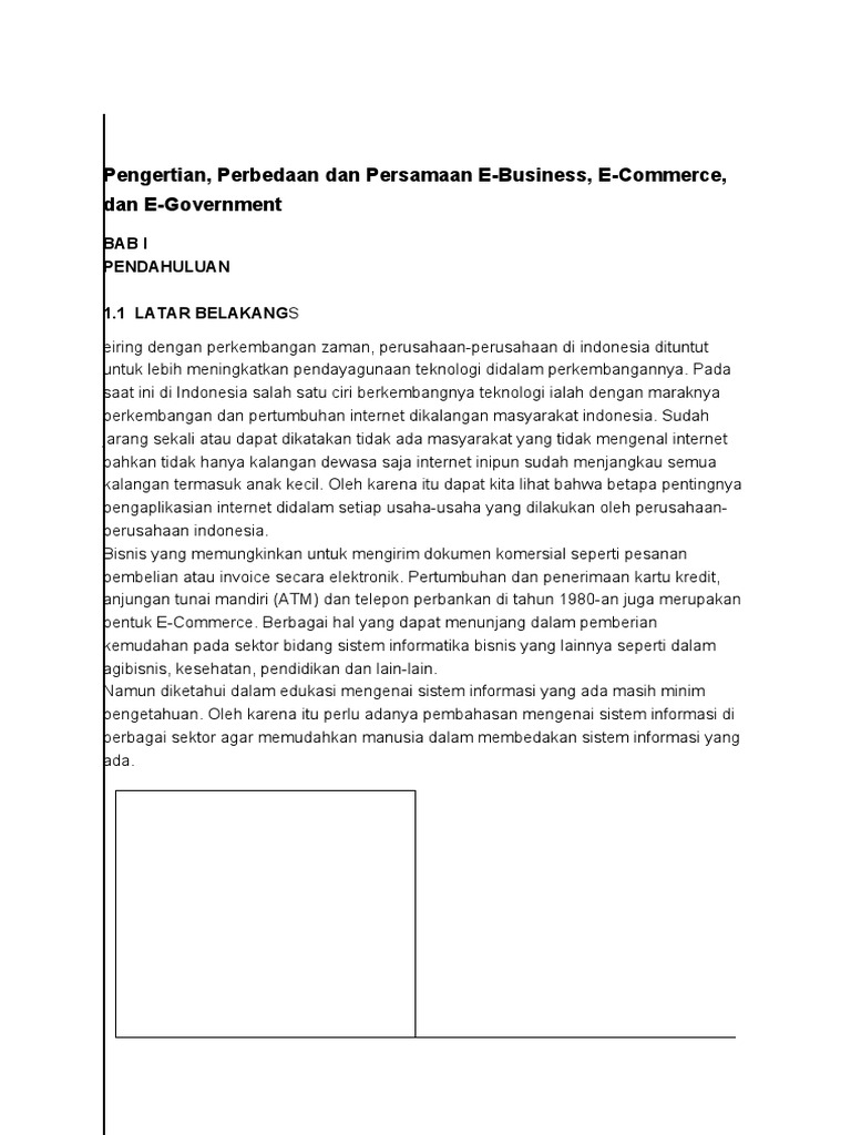 Perbedaan E-Business, E-Commerce, E-Government | PDF | Bisnis | Pengelolaan Keuangan & Uang