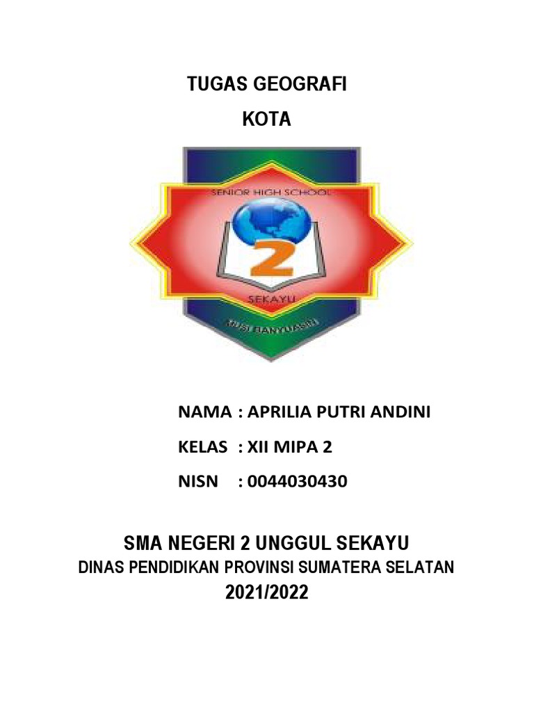 Aprilia Putri Andini XII MIPA 2 Word Tugas Struktur Keruangan Kota ...