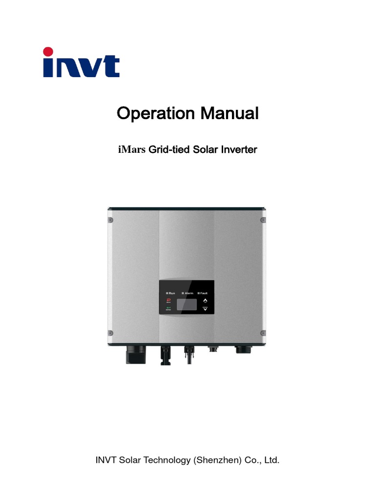 INVT IMars B Series Grid-Tied Solar Inverter User Manual (International ...