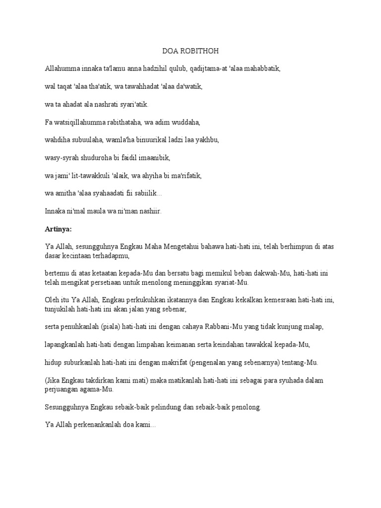 Doa Robithoh | PDF | Agama & Spiritualitas