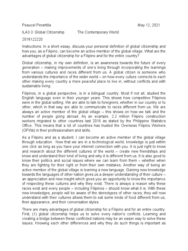 ILA3.3 Global Citizenship | PDF