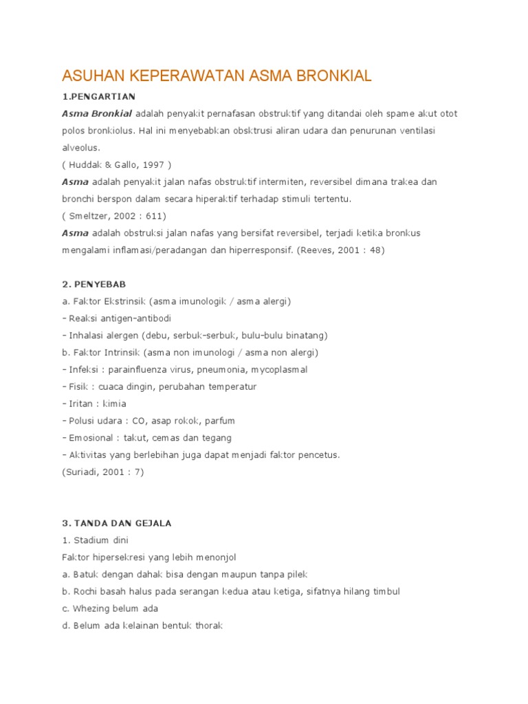 Asuhan Keperawatan Asma Bronkial | PDF