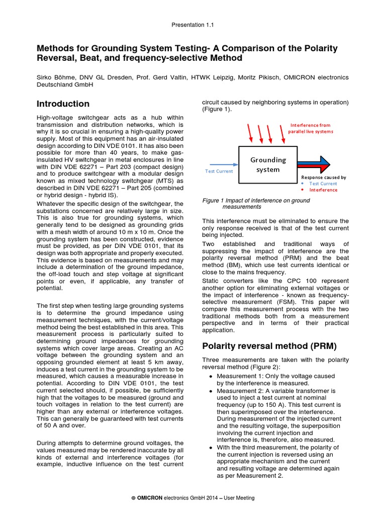 Methods For Grounding System Testing-A Comparison of The Polarity ...