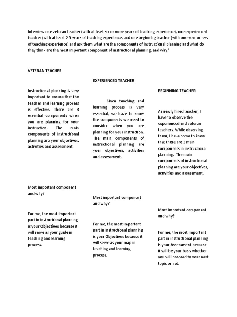 Interview One Veteran Teacher | PDF | Learning | Psychological Concepts