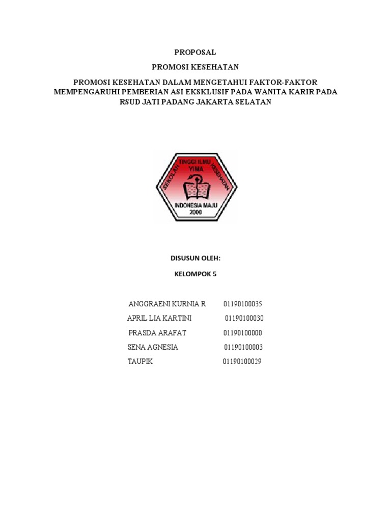 PROPOSAL PROMOSI KESEHATAN Kel 5 | PDF | Kesehatan Holistik