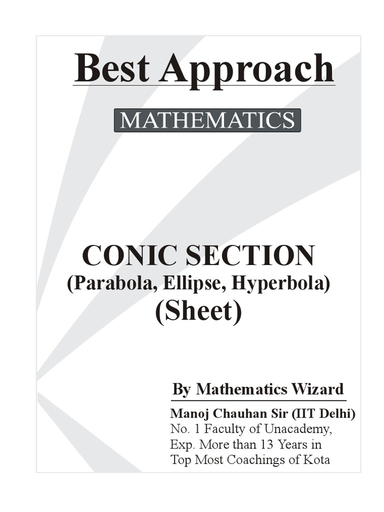 Best Approach: Conic Section (Sheet) | PDF | Perpendicular ...