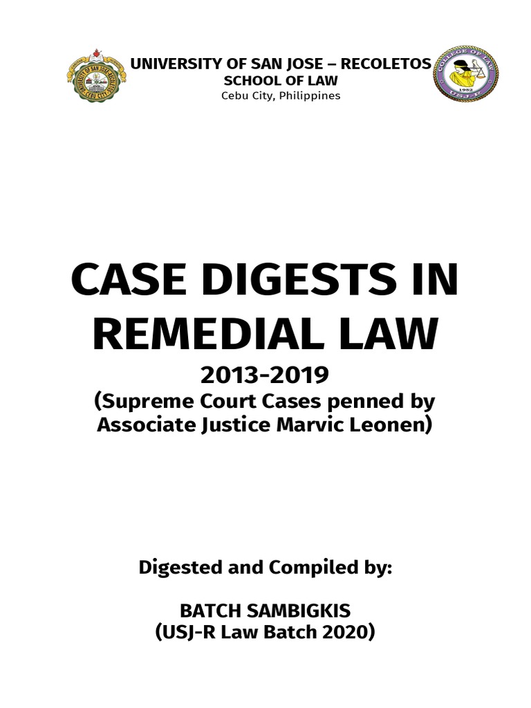 Jleonen Case Digest Remedial Law | PDF | Summary Judgment | Pleading