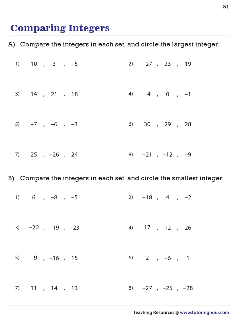 Circle Largest and Smallest Integer | PDF