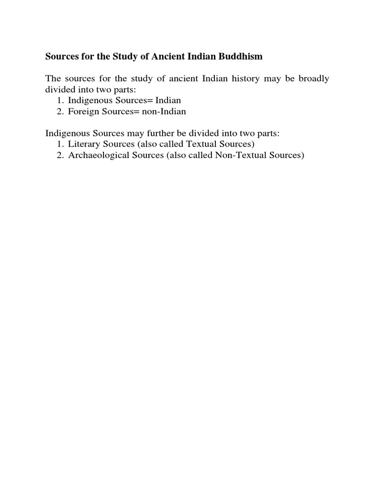 Ancient Indian Buddhism Sources | PDF | Vedas | Buddhist Texts