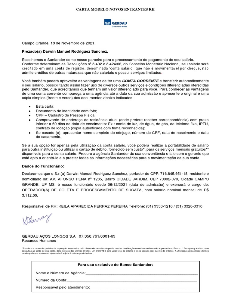 Comunicação - Carta de Novos Entrantes | PDF | Conta de Transação