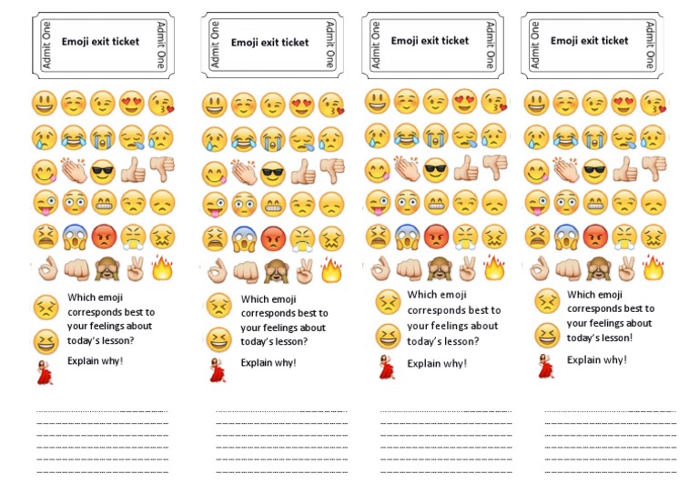 Emoji Feelings Exit Ticket Activity | PDF