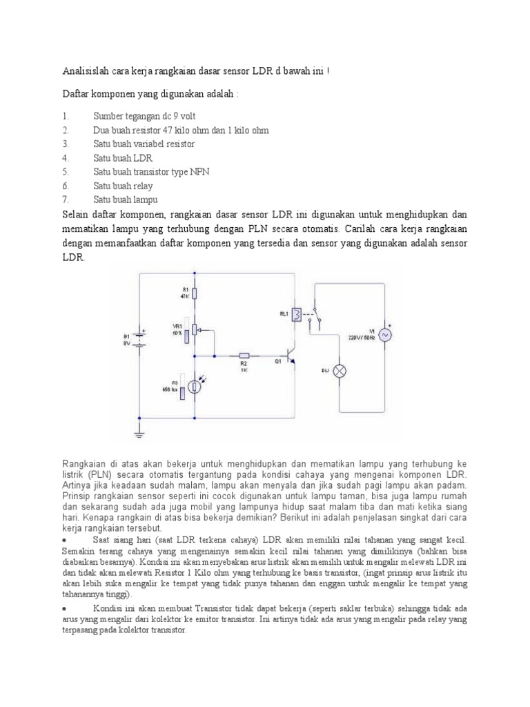 Analisis Sensor LDR Jawaban | PDF
