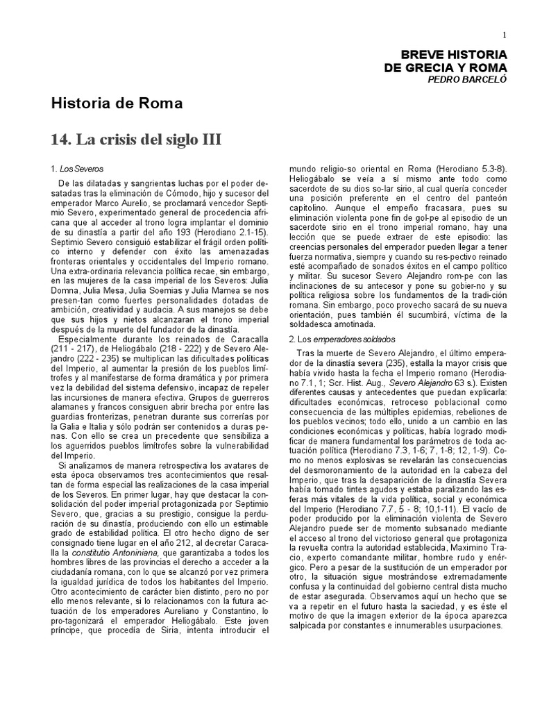 Cap 14 Crisis Siglo III | PDF | imperio Romano | Roma antigua