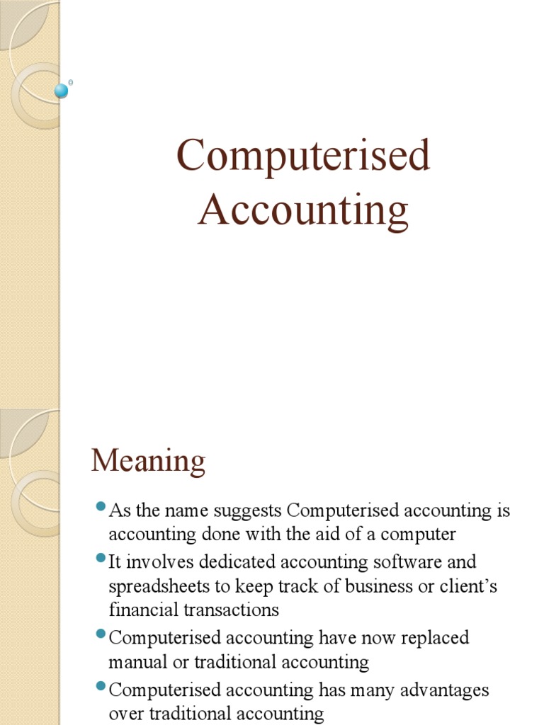 Computerised Accounting | PDF | Accounting | Software Computerised Accounting | PDF | Accounting | Software