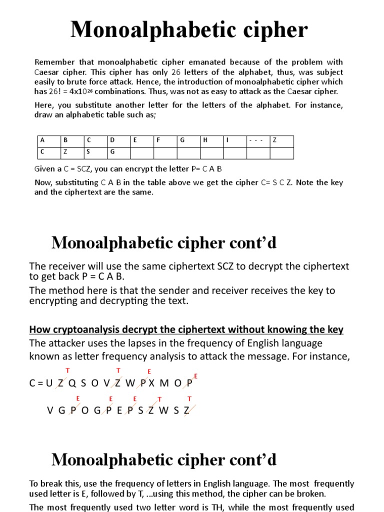 Monoalphabet Cipher | PDF | Cipher | Encryption