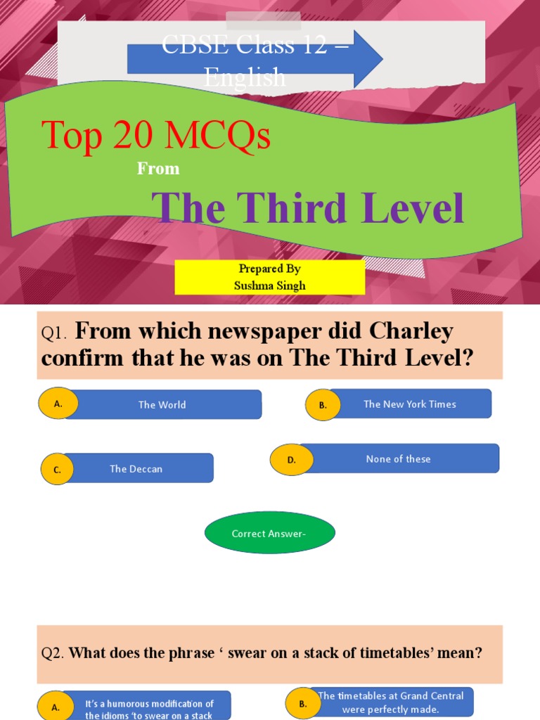 The Third Level MCQs | PDF
