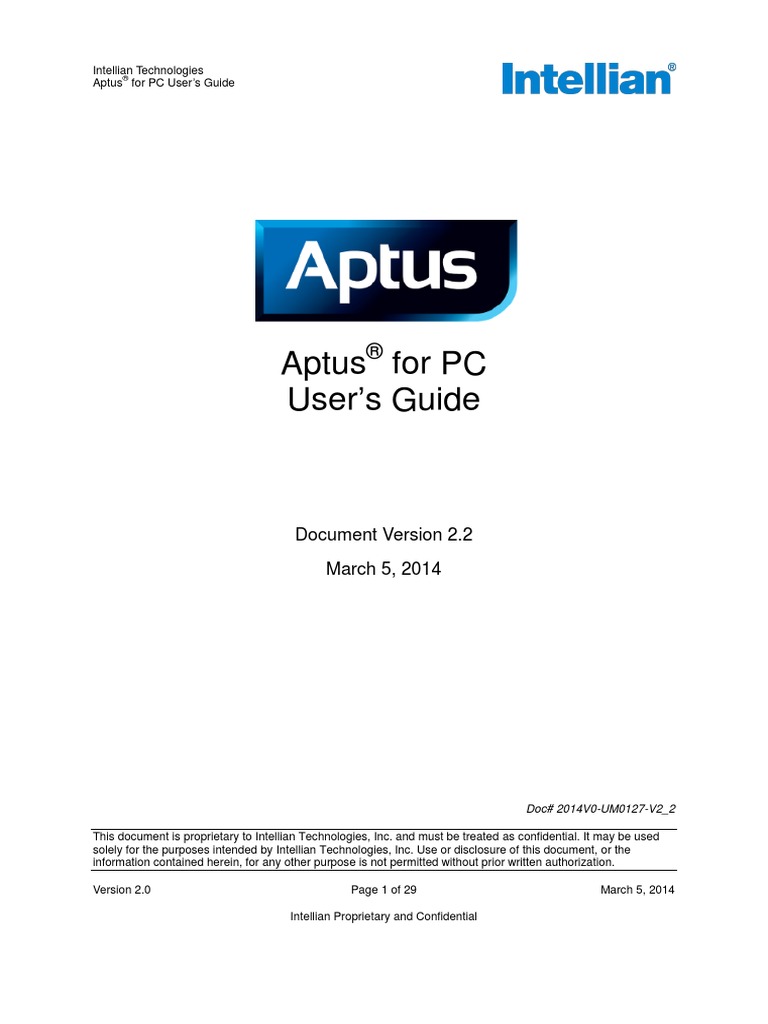 Aptus Software User Guide | PDF | Computer Network | Personal Computers