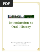 Local & Oral History: Preliminary Information | PDF | Oral History ...