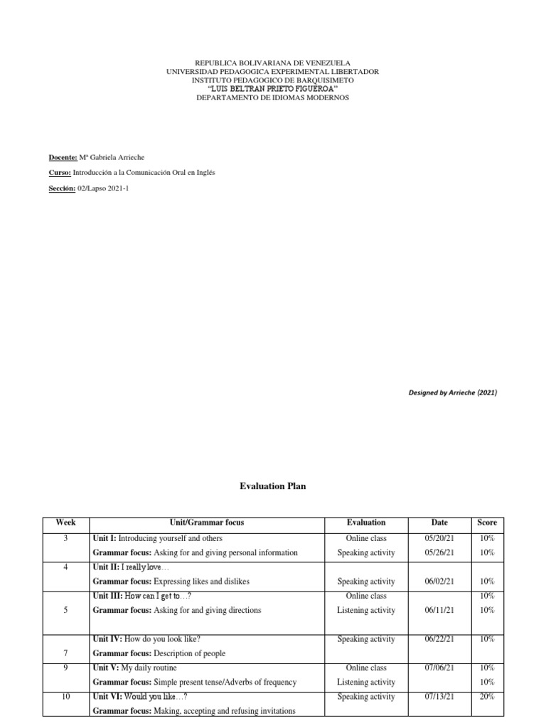 Evaluation Plan | PDF