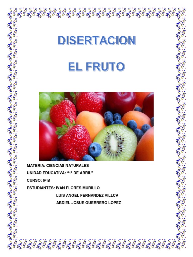 Tipos y Funciones de los Frutos | PDF | Fruta | Ramas de la botánica