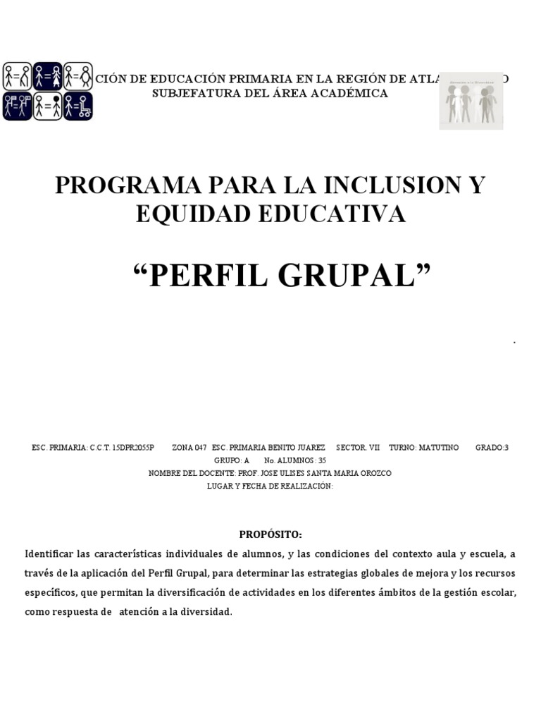 Perfil Grupal 3 A | PDF | Salón de clases | Aprendizaje