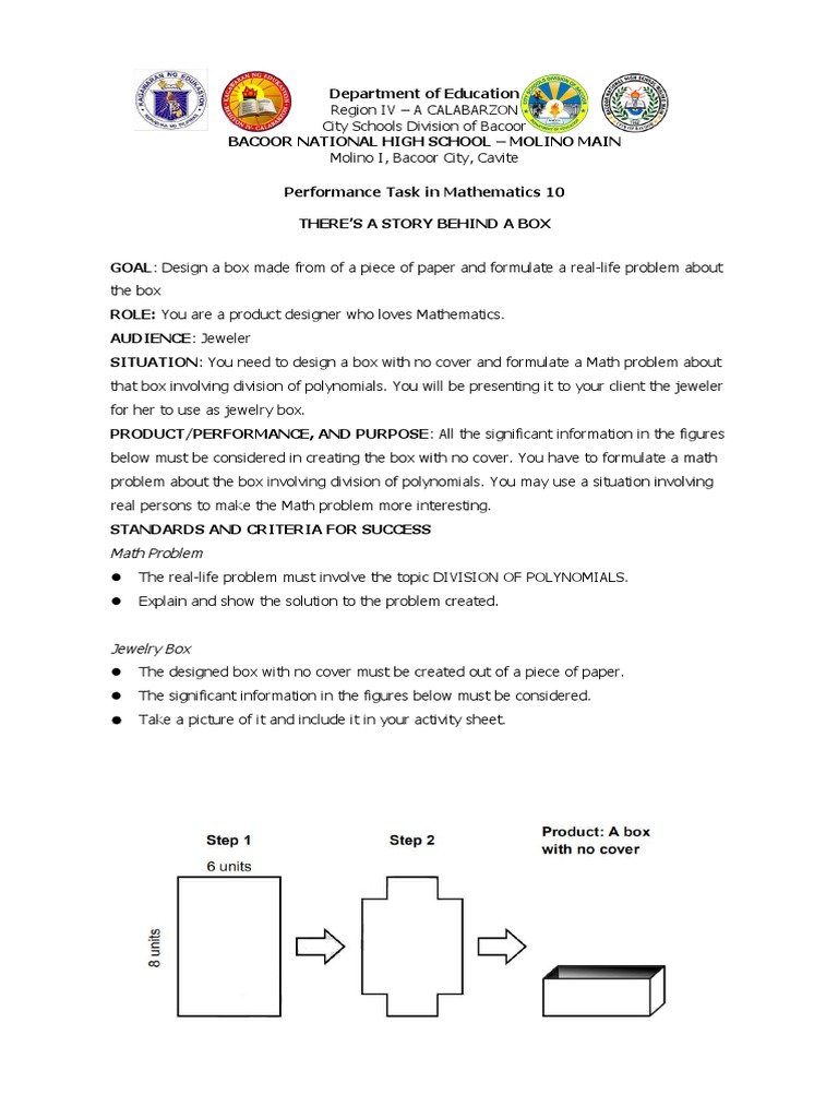 MATH 10 Performance Task 3 Quarter 1 | PDF | Teaching Mathematics | Reason
