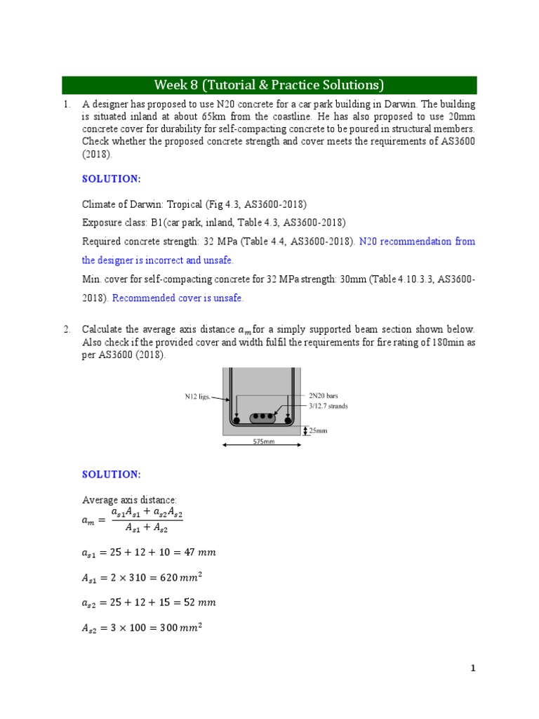 Week 8 Tutorial Solution | PDF | Beam (Structure) | Stress (Mechanics)