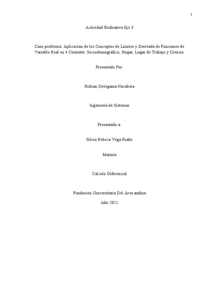 Calculo Eje 3 | PDF | Derivado | Función (Matemáticas)