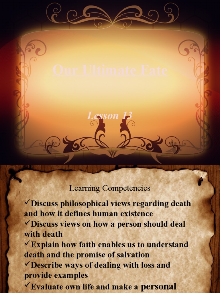 LESSON 13 Ultimate Fate - DEATH F | PDF | Grief | Death