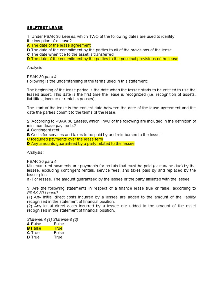 Understanding PSAK 30 Leases | PDF | Lease | Renting