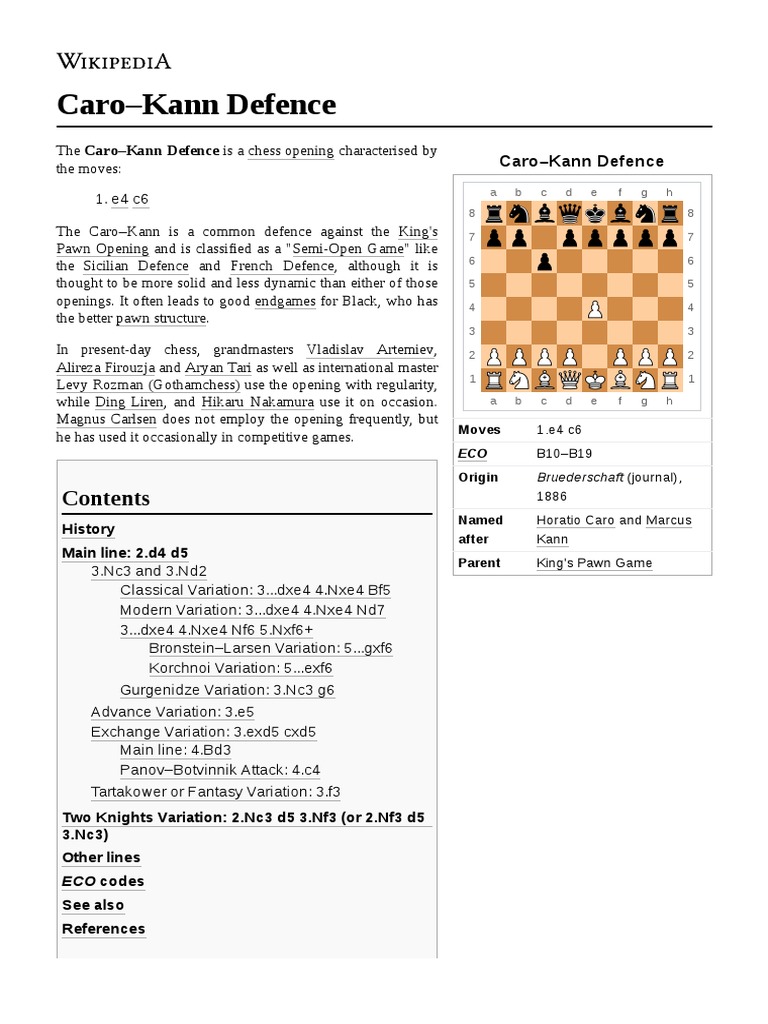 Caro-Kann Defence | PDF | Chess Openings | Board Games