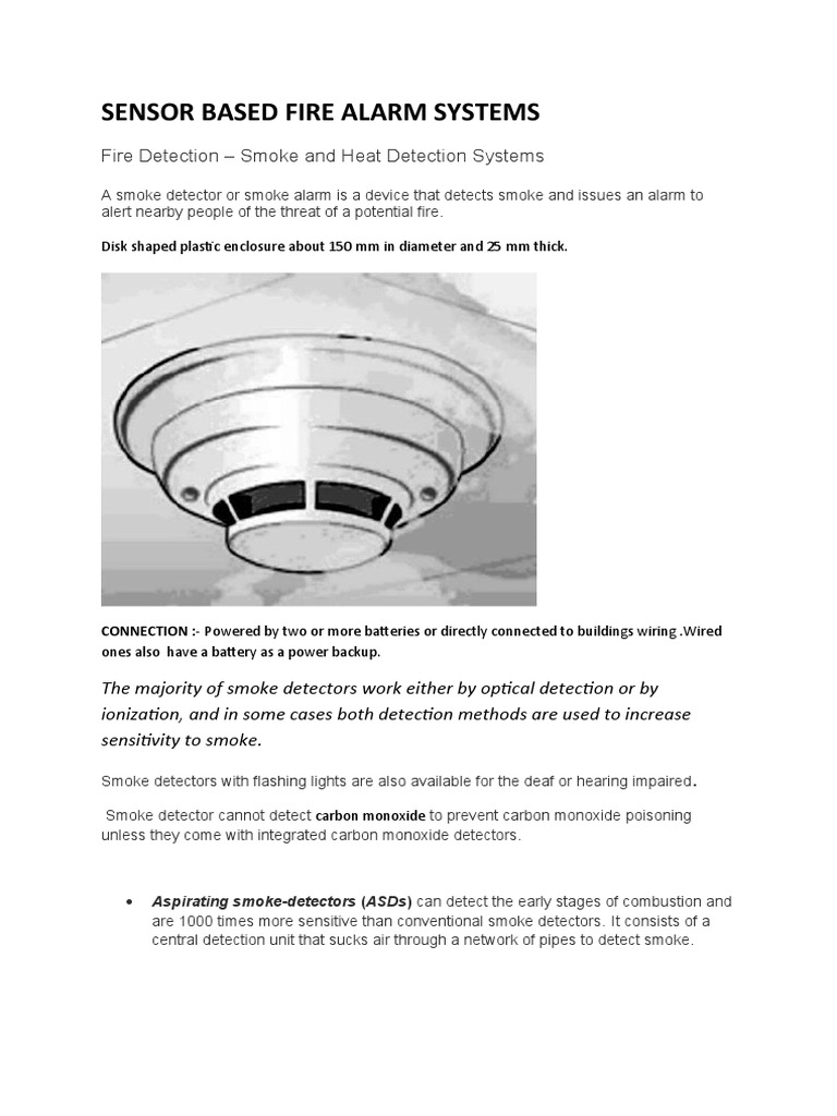 Sensor-Based Fire Detection Systems | PDF | Equipment | Measuring ...