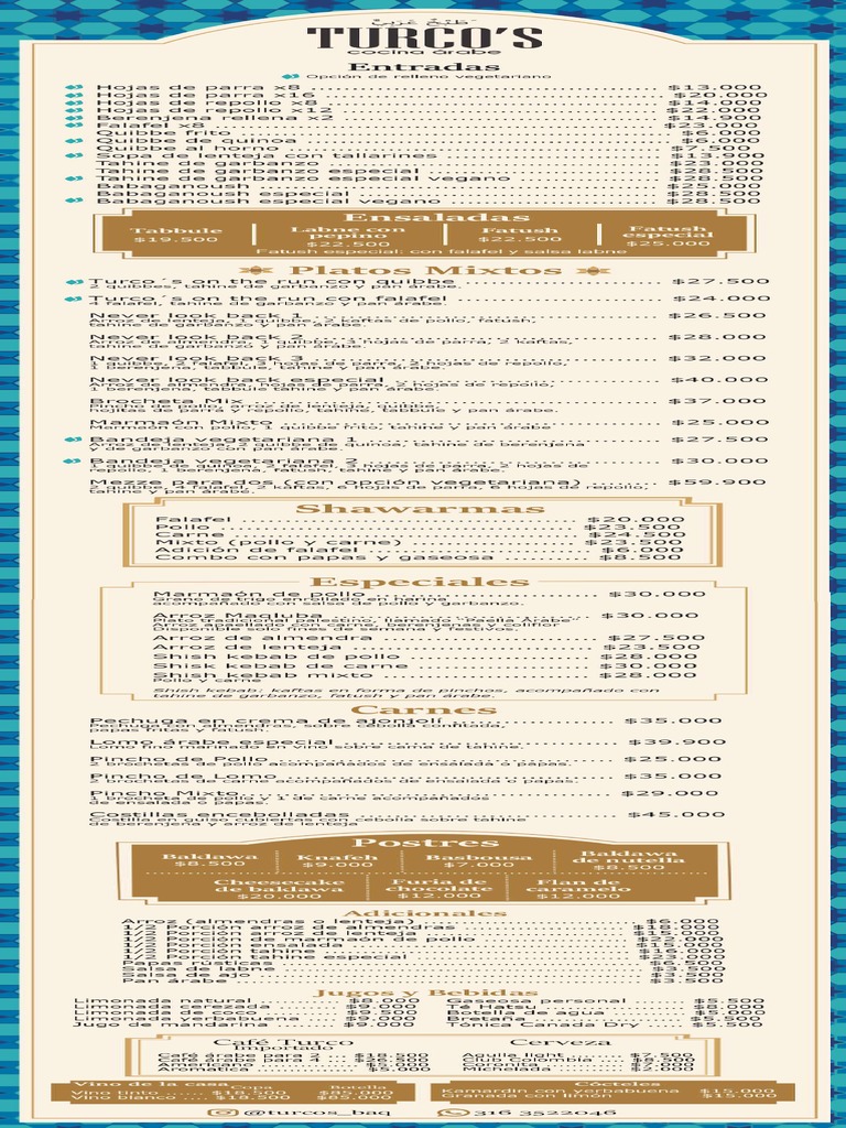 Menu Turcos 2021 | PDF