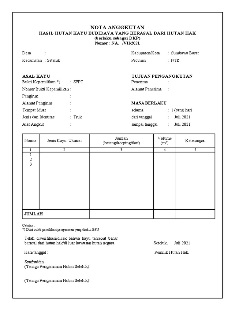 Foam Nota Angkutan | PDF