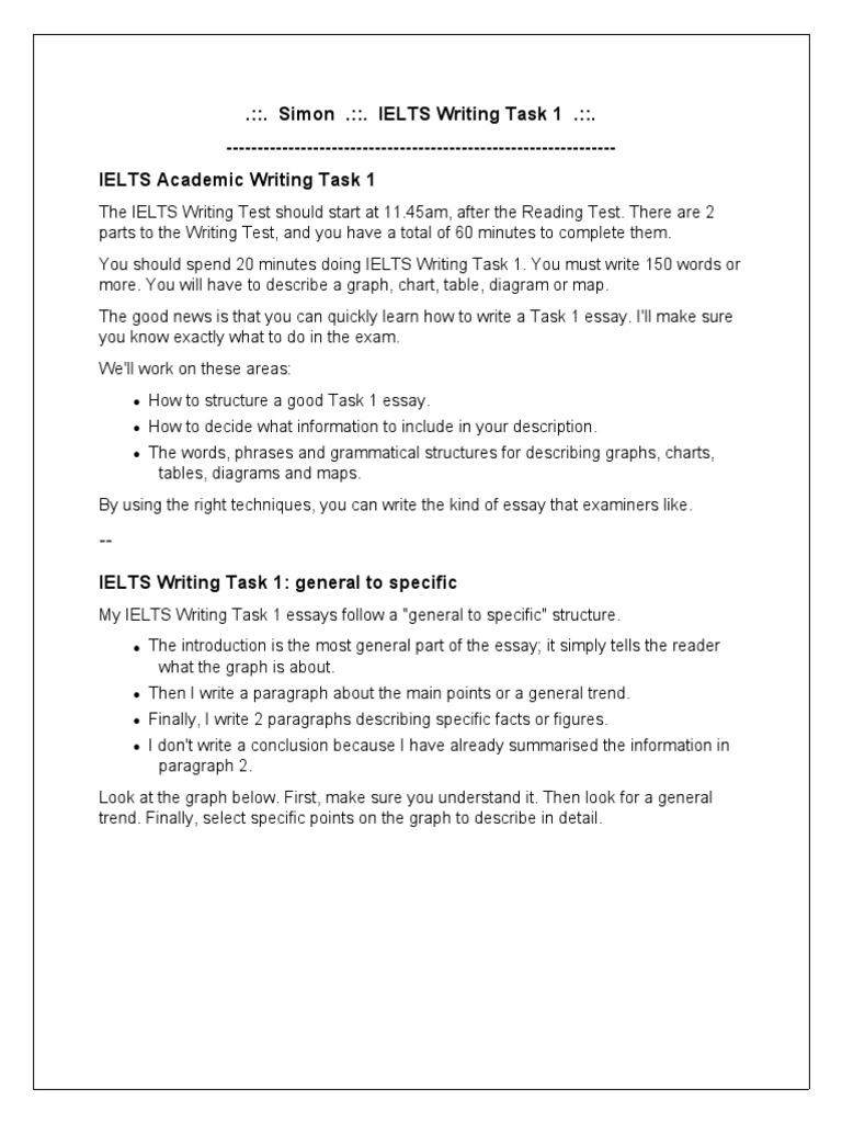 1.IELTS Writing Task 1 (Simon's E-Book) | PDF | International English ...