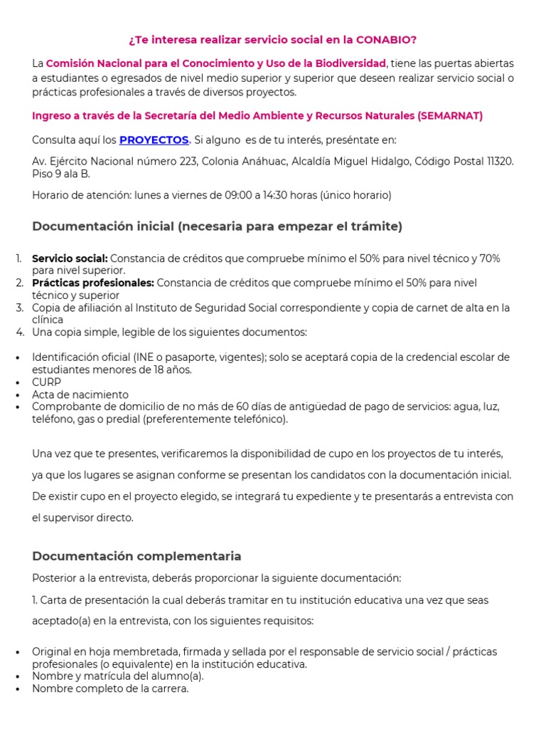 Servicio Social Conabio | PDF