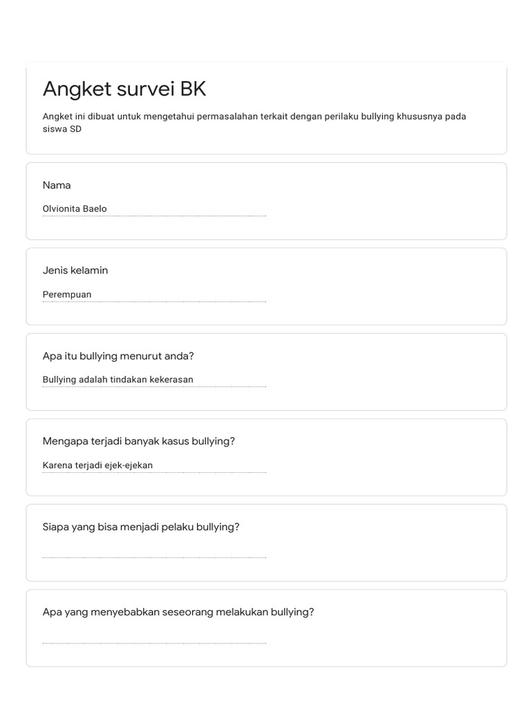 Angket Survei BK | PDF