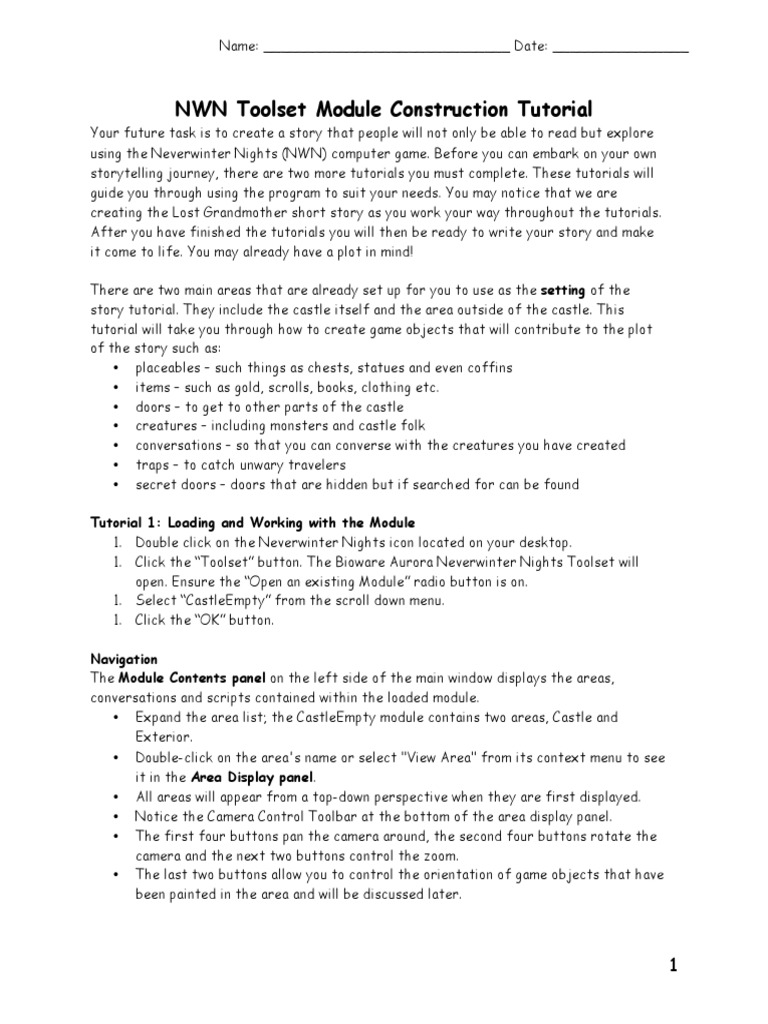 Aurora Toolset Tutorial | PDF