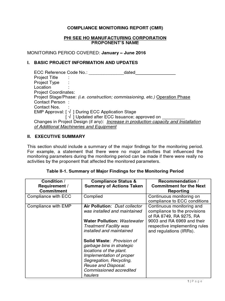 CMR Sample RMM | PDF | Wastewater | Audit